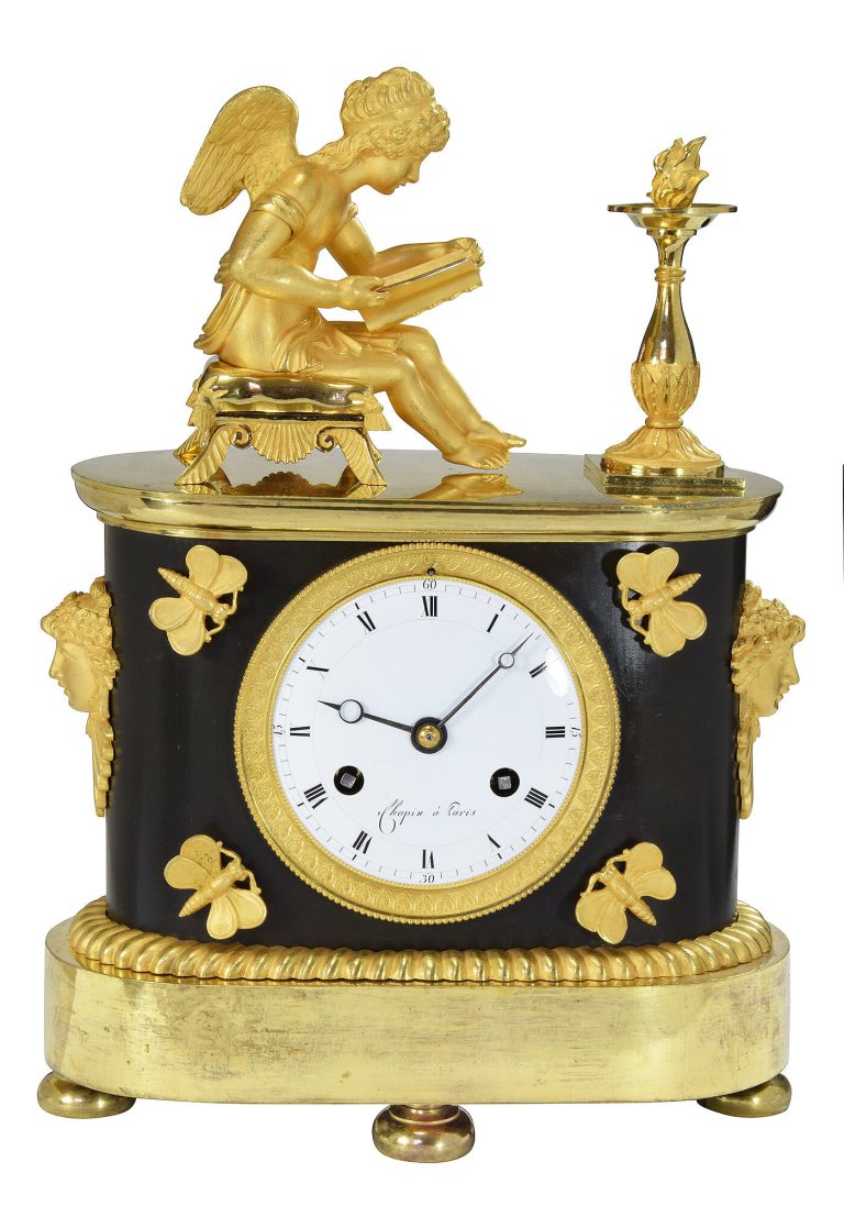 Pendule "Angelot a la lecture" d'époque Empire CHOPIN – Pendule ...