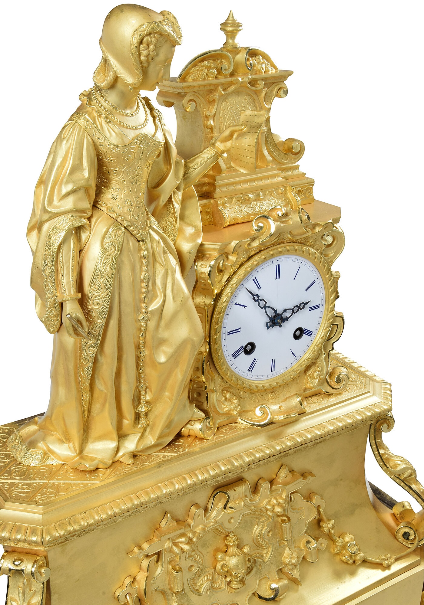 Pendule « Elégante de la Renaissance » bronze doré au mercure – Pendule ...