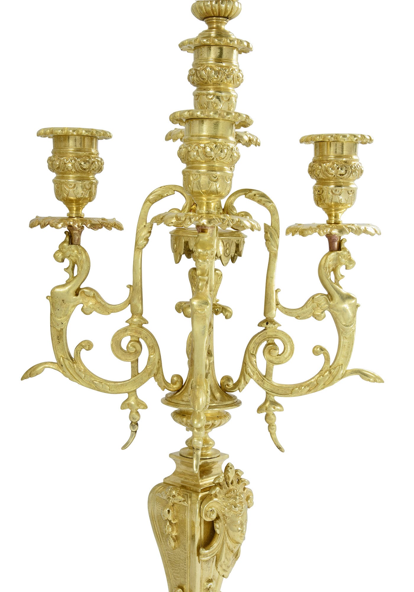 Paire de chandeliers aux chimères style Renaissance – Pendule ancienne ...