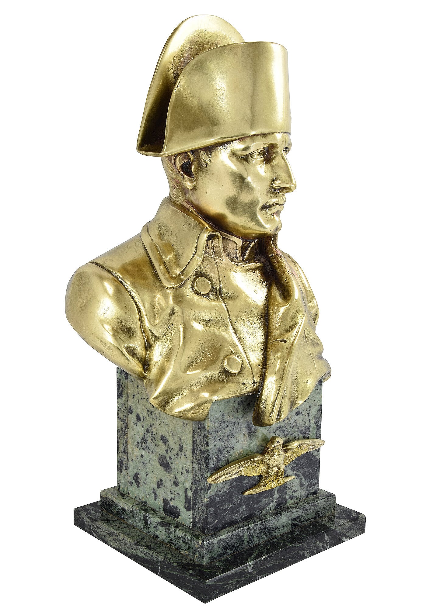 Grand buste en laiton doré "Napoléon Bonaparte" XXème – Pendule ...