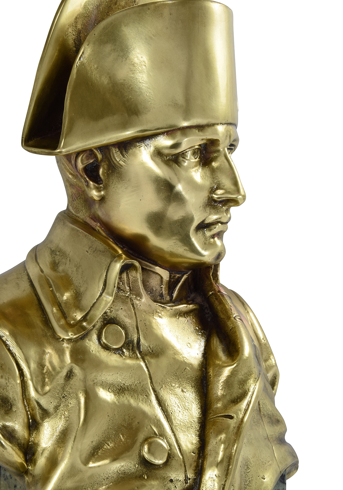 Grand buste en laiton doré "Napoléon Bonaparte" XXème – Pendule ...