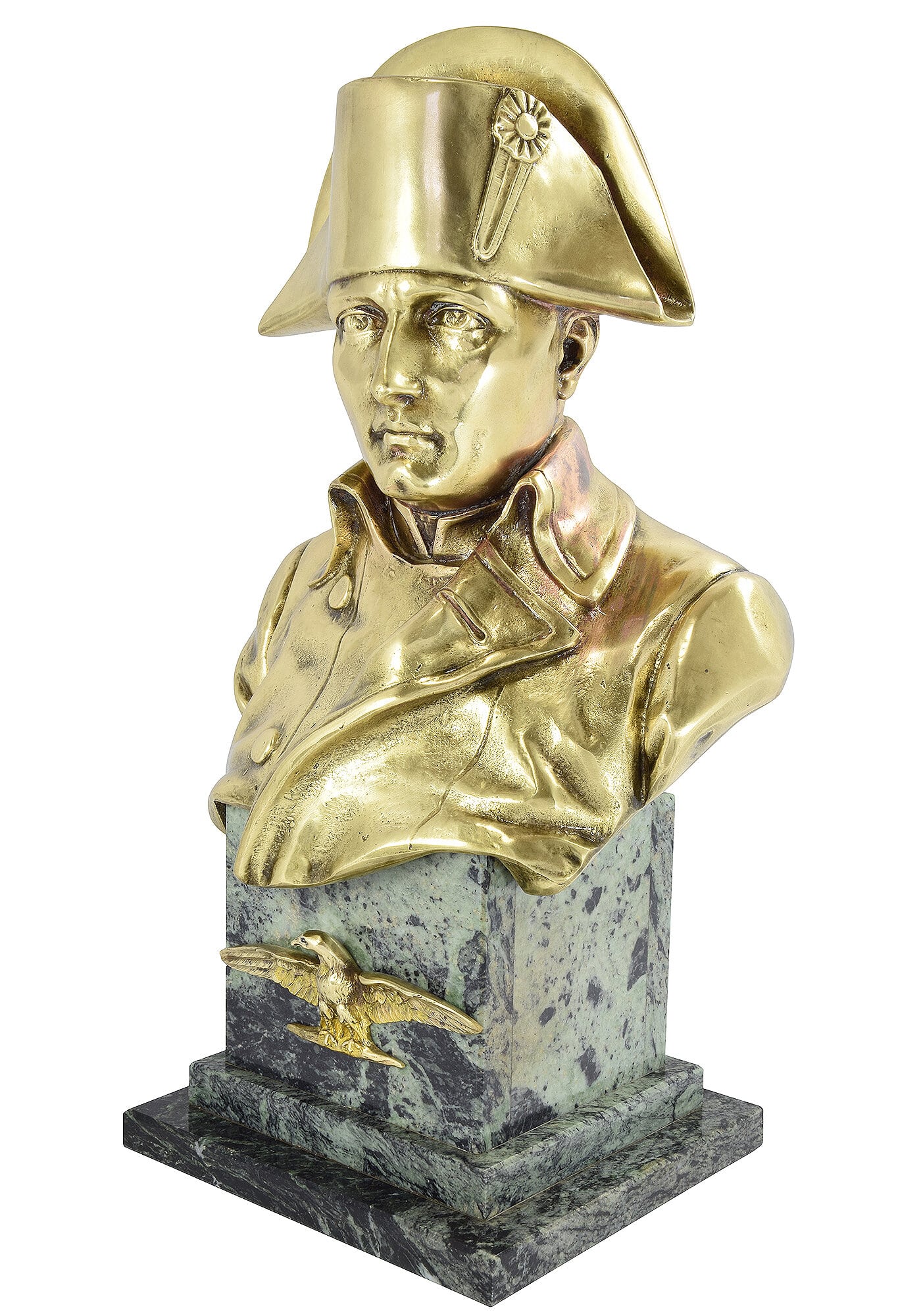 Grand buste en laiton doré "Napoléon Bonaparte" XXème – Pendule ...
